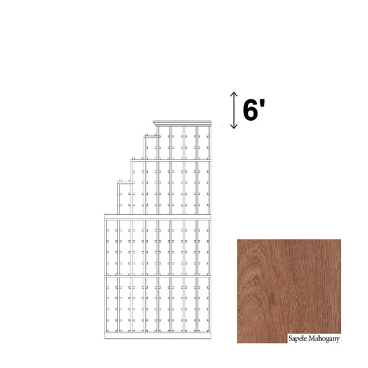 8 Column Individual Bottle Cascade Wood Rack Left
