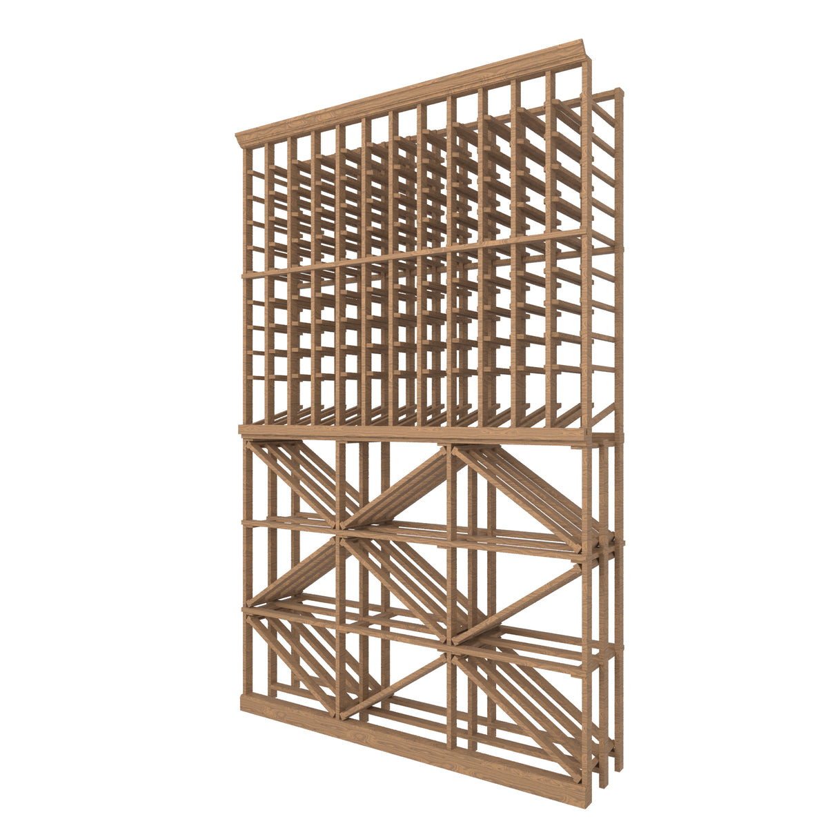 12 Column Individual Bottle Wood Rack & BIN Storage with Display Row